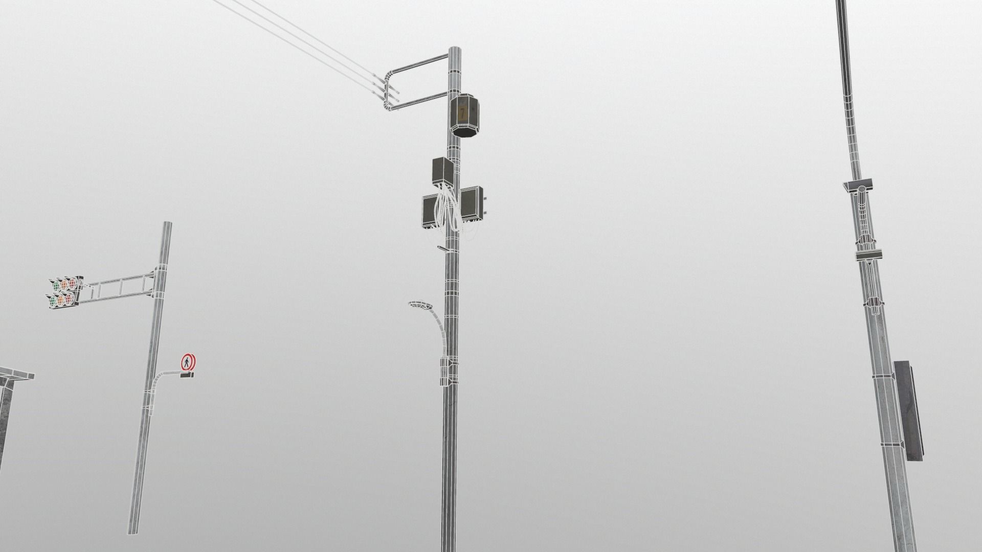 3D model Traffic Lights and Tokyo Poles - Textures VR / AR / low-poly ...