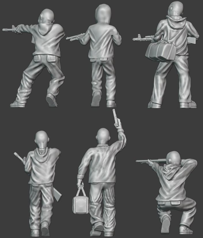 Robbers - 28mm wargaming miniatures 3D model 3D printable | CGTrader