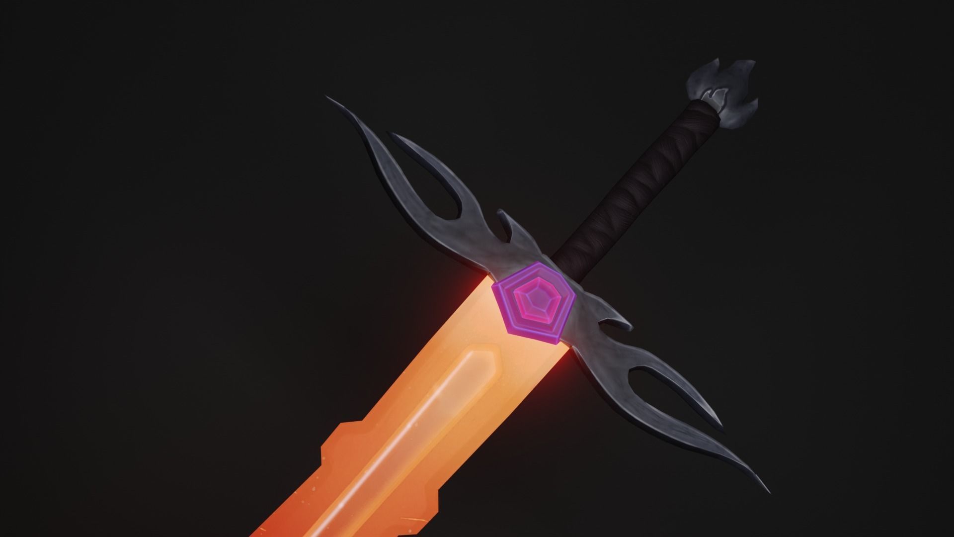 3D model Infernal Flame Sword- Game Ready- Stylized Hand Painted ...