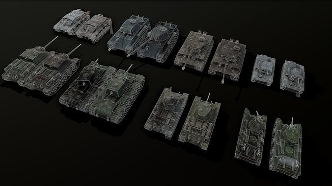 3D model Tanks Pack World War 2 VR / AR / low-poly | CGTrader