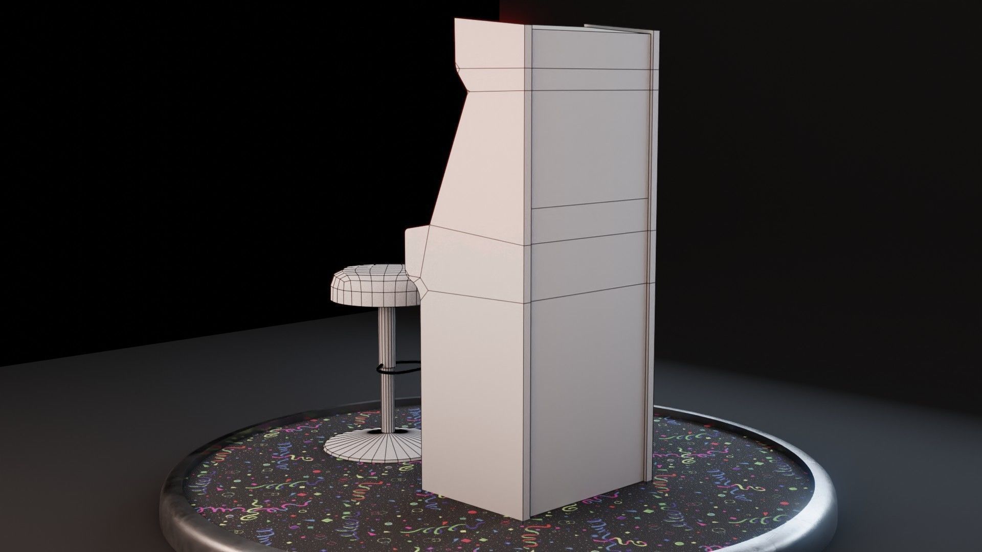 3D model 4 Arcade Machines with Chair - Retro - Game Ready VR / AR ...