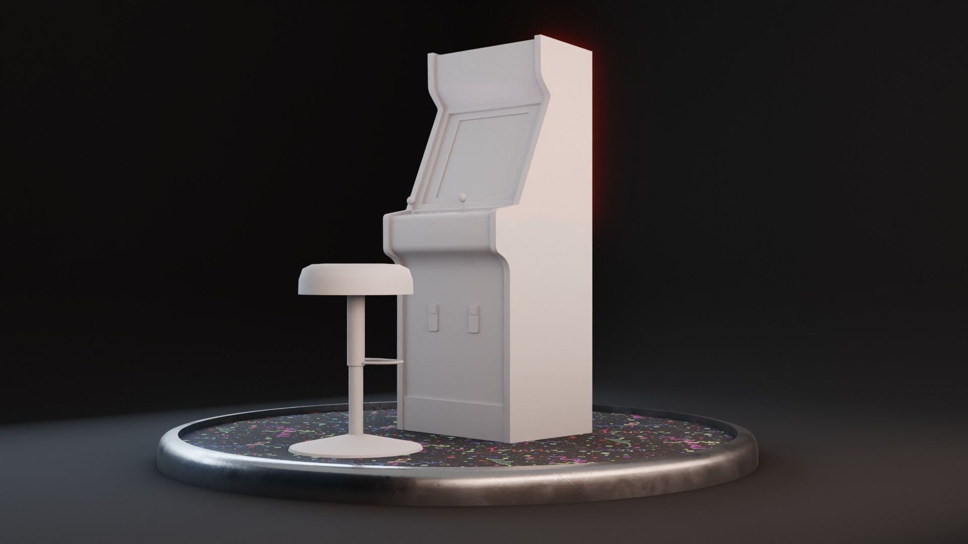 3D model 4 Arcade Machines with Chair - Retro - Game Ready VR / AR ...