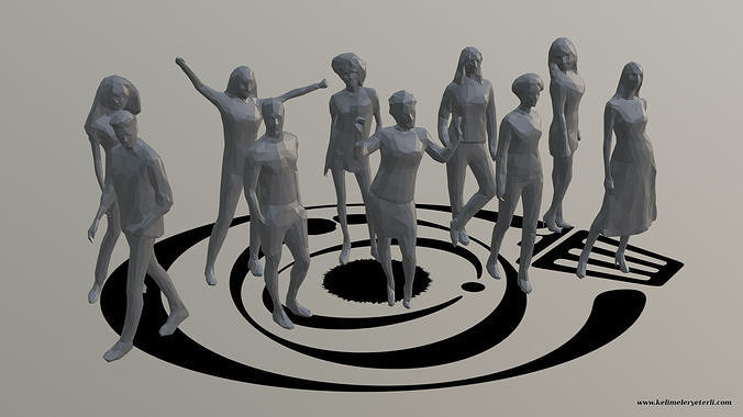 3D Model Collection Low Poly People Pack 007 - 10 Pieces R VR / AR ...