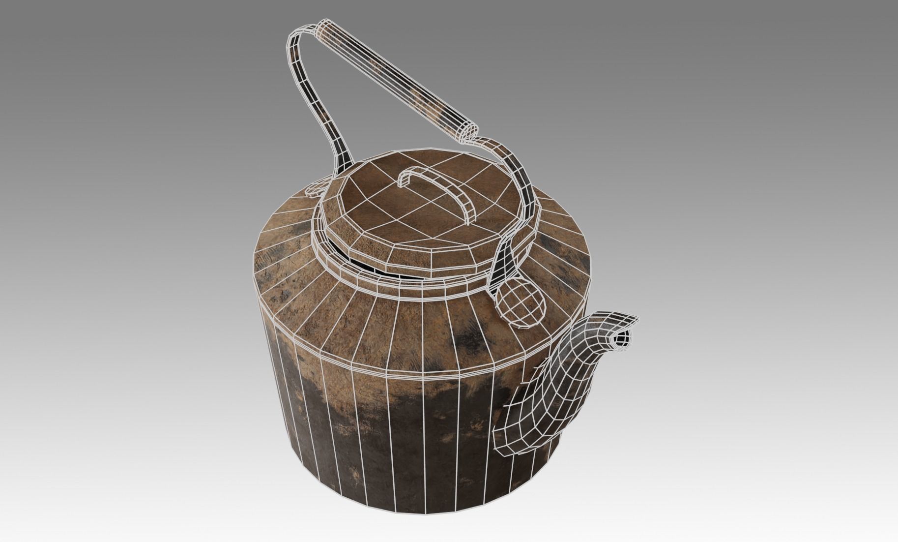 Teapot old tea kettle with handle free VR / AR / low-poly 3D model ...