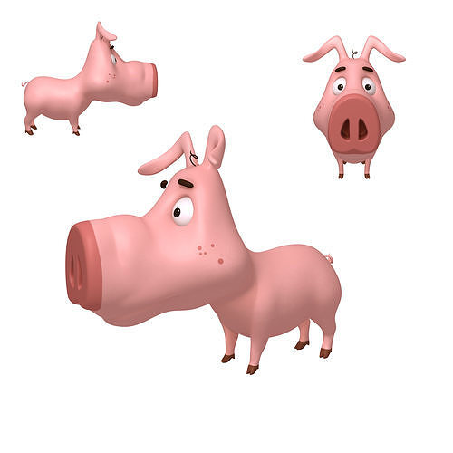 Pig Cartoon 3D model | CGTrader