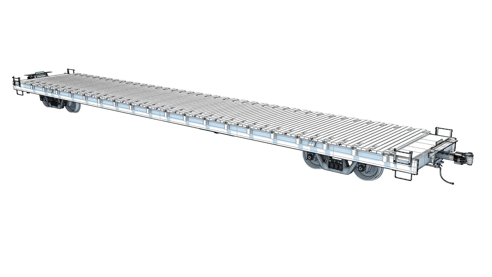 Flat Railroad Car 3D model | CGTrader
