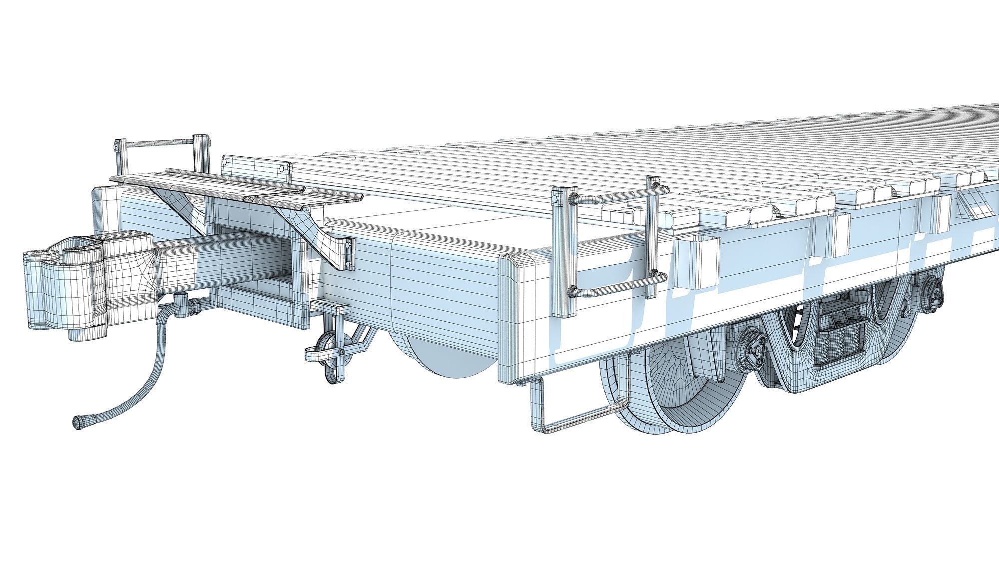 Flat Railroad Car 3D model | CGTrader