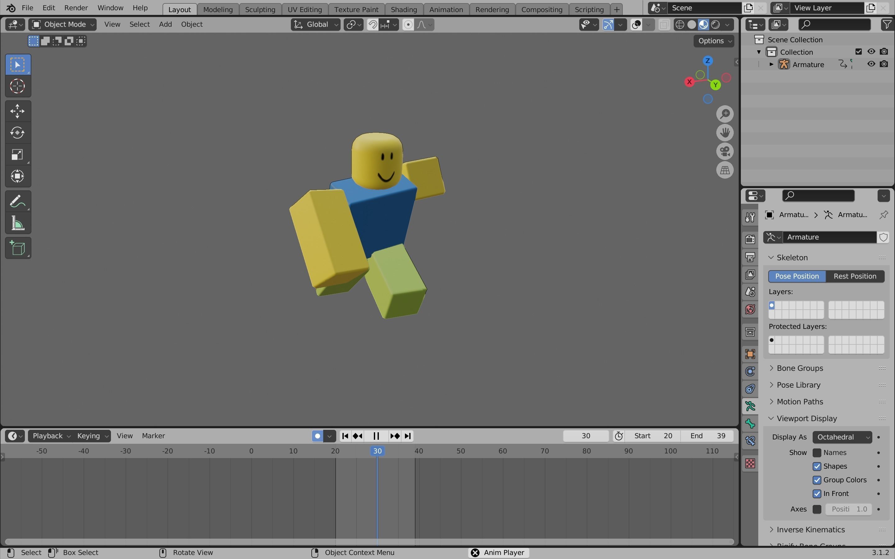 Roblox R6 Blender Rig link in desc free VR / AR / low-poly 3D model ...