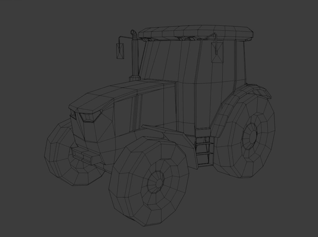 3D model John Deere Tractor Low Poly VR / AR / low-poly | CGTrader