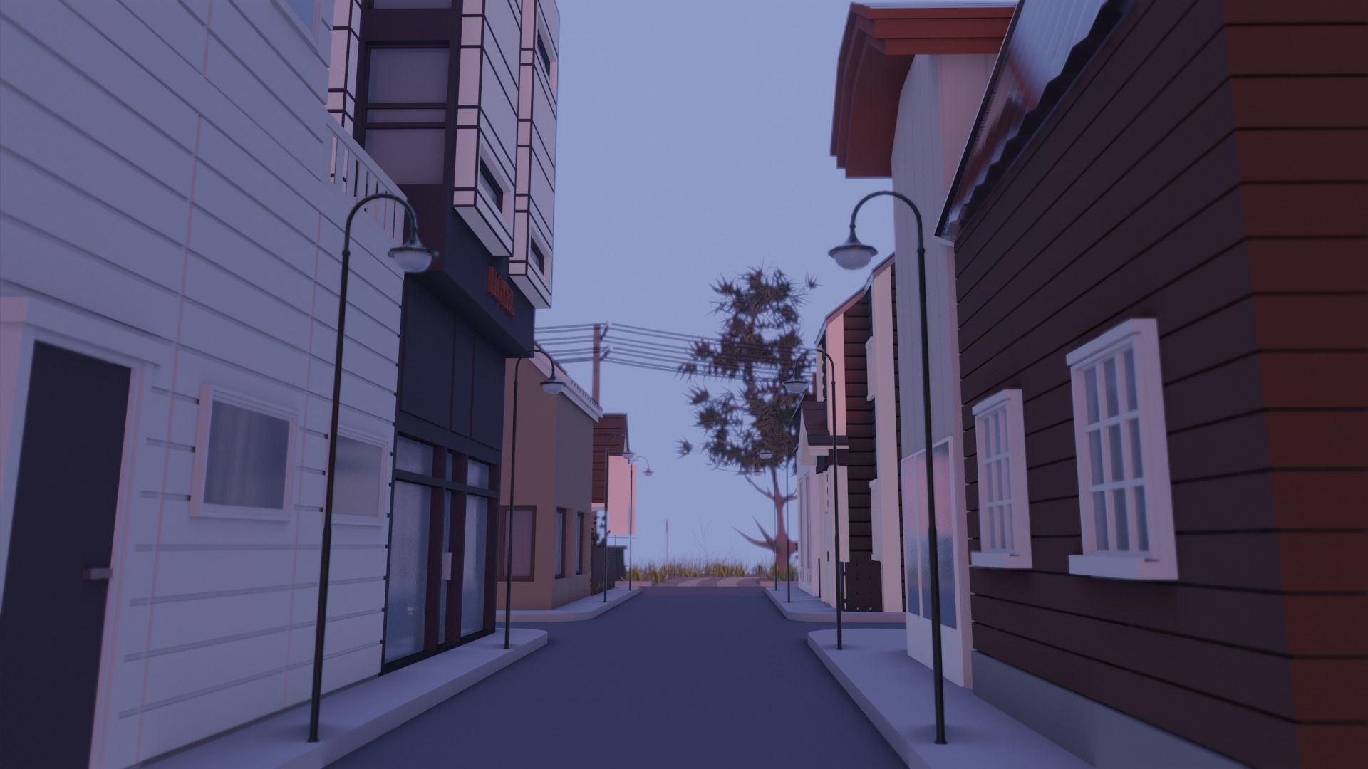 3D model Low poly town in Norway VR / AR / low-poly | CGTrader