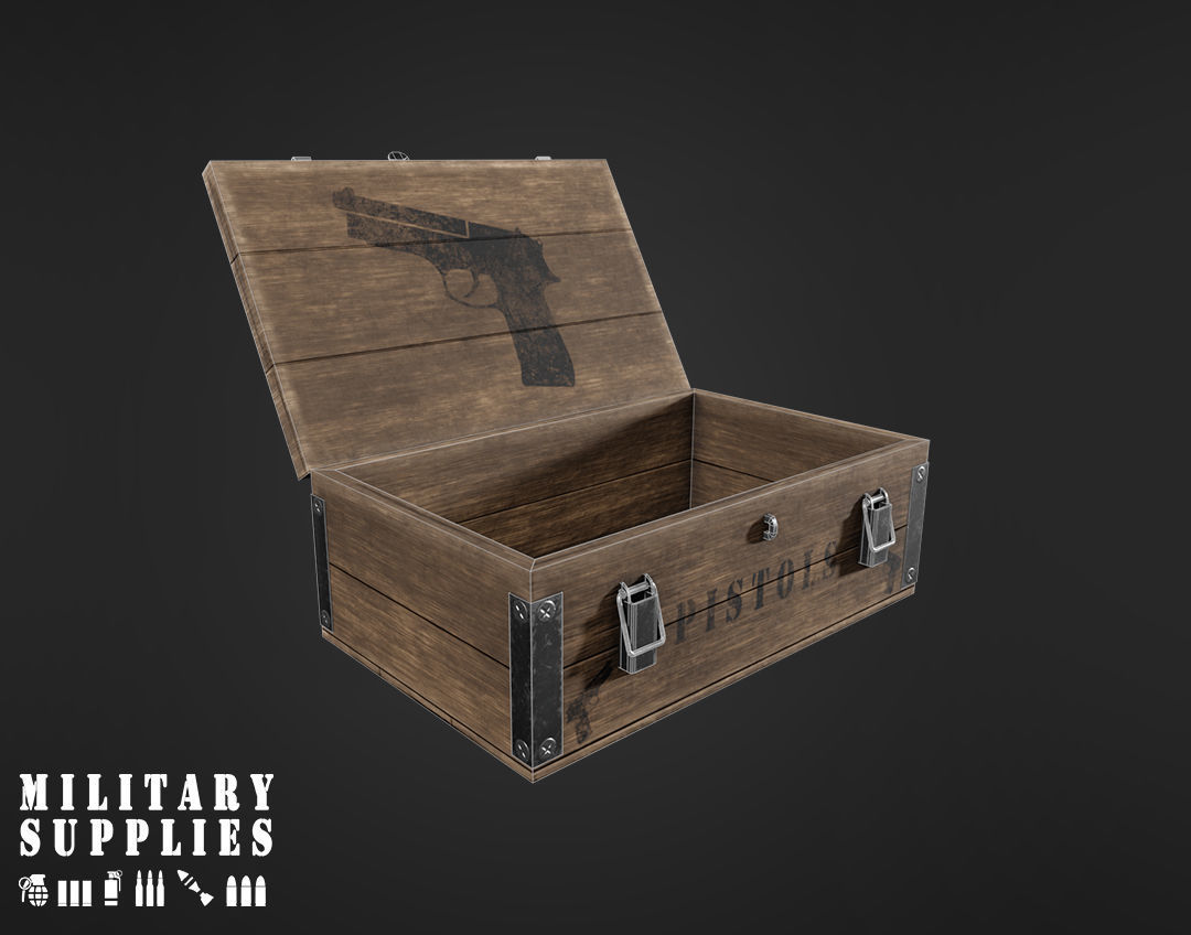 3D model Military Supplies Pack - Small Gun Box VR / AR / low-poly ...