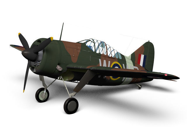 Brewster F2A Buffalo B339 3D model | CGTrader
