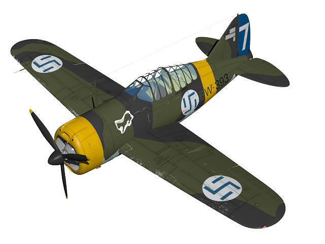 Brewster F2A Buffalo B239 3D model | CGTrader