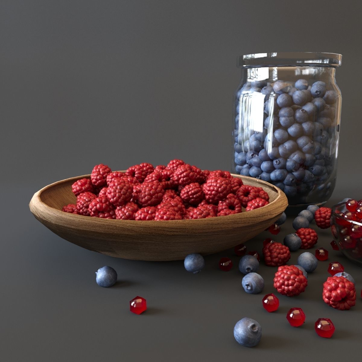 Berries set 3D model | CGTrader