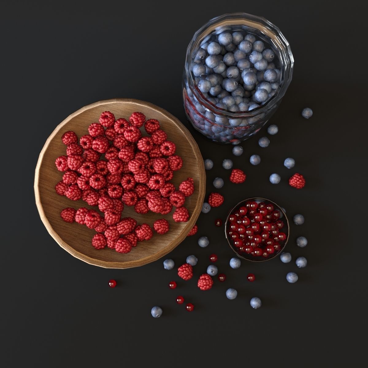 Berries set 3D model | CGTrader
