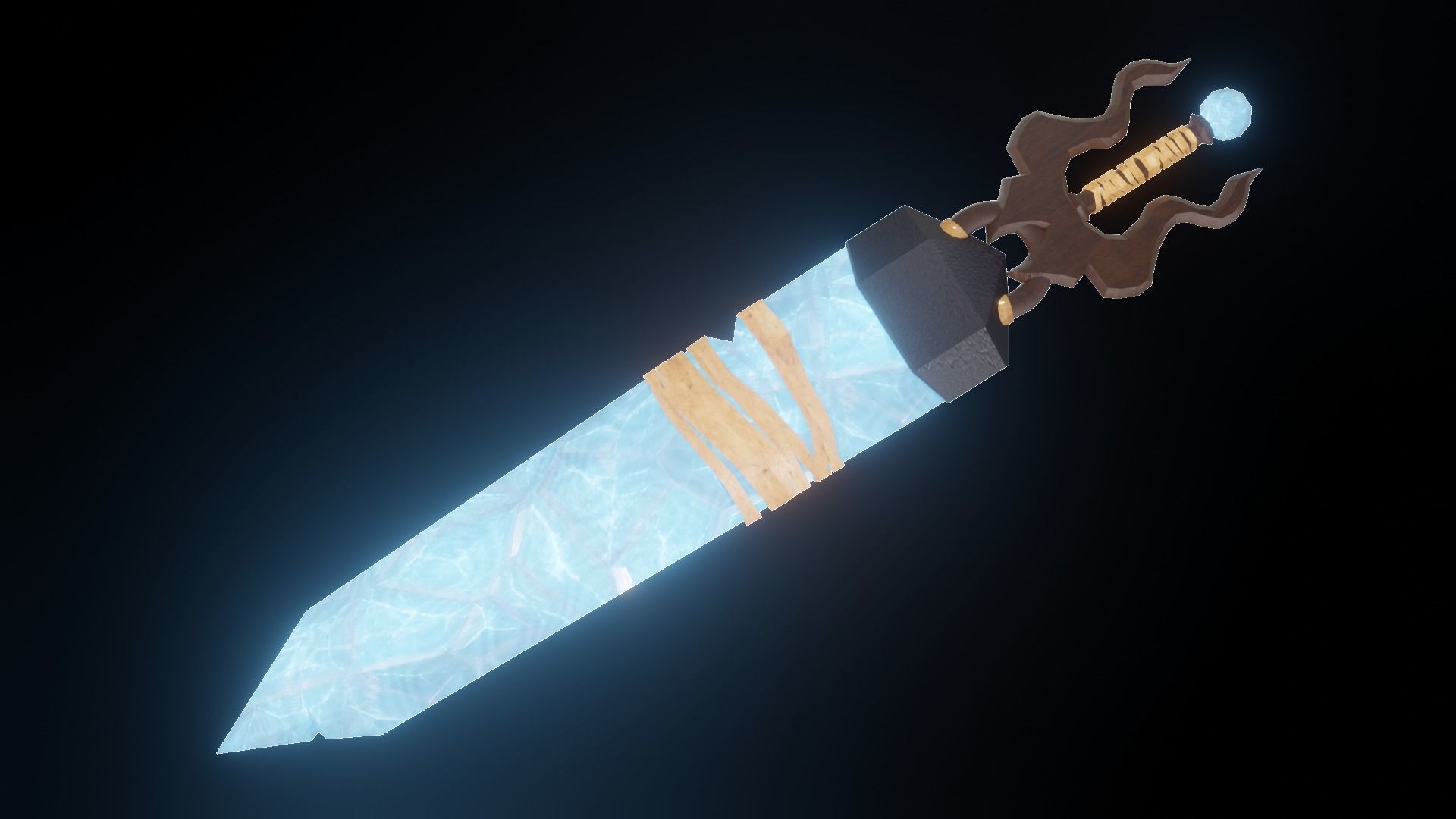 3D model Crystal Greatsword - Low Poly VR / AR / low-poly | CGTrader