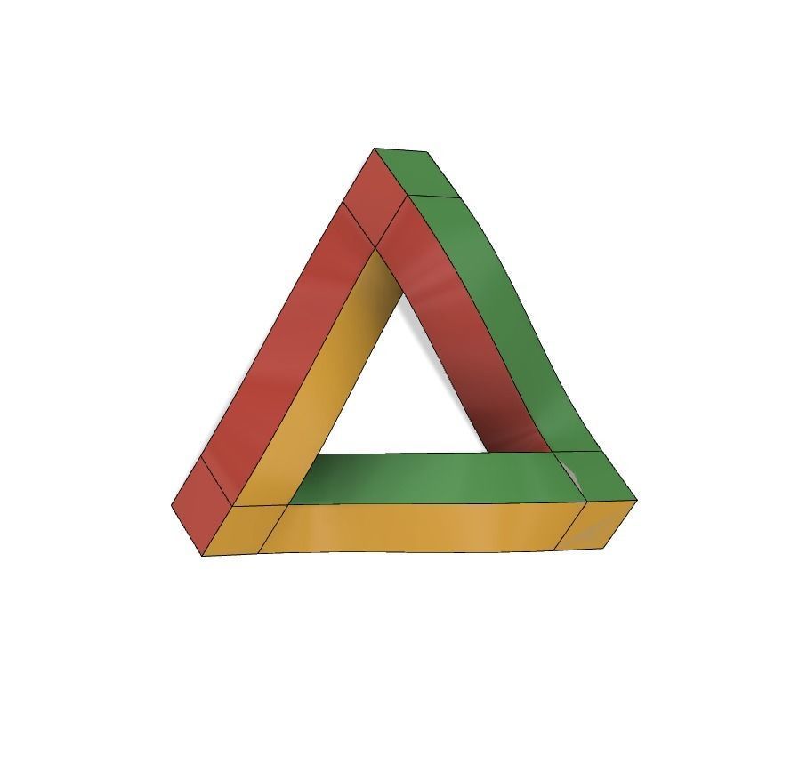 Penrose Triangle 3D model 3D printable | CGTrader