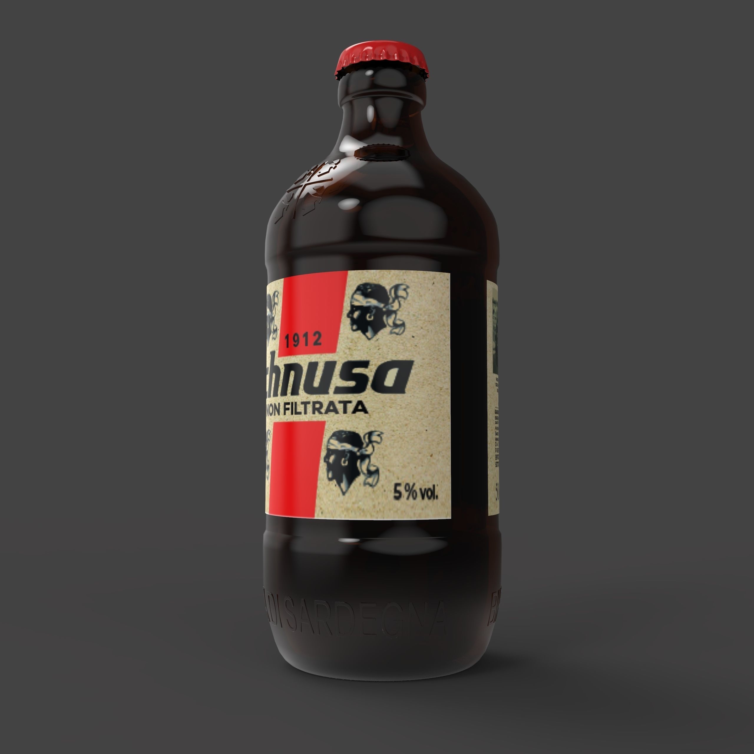 Ichnusa Non Filtrata beer bottle free 3D model | CGTrader