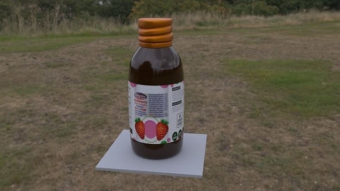 syrup cough strawberry 3D model | CGTrader