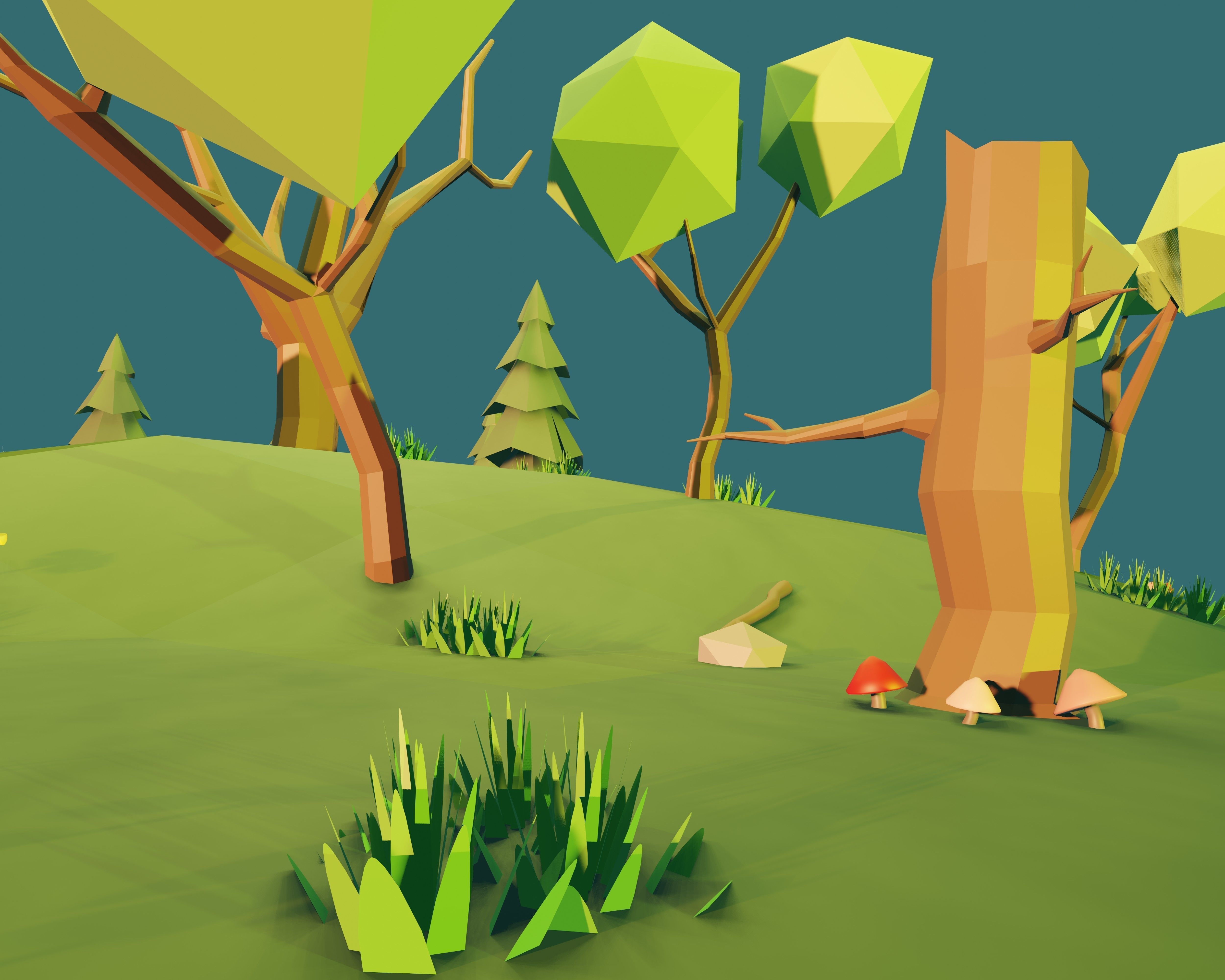 Low poly Forest free VR / AR / low-poly 3D model | CGTrader