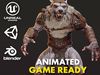 3D model Armored Werewolf Commander VR / AR / low-poly rigged animated ...