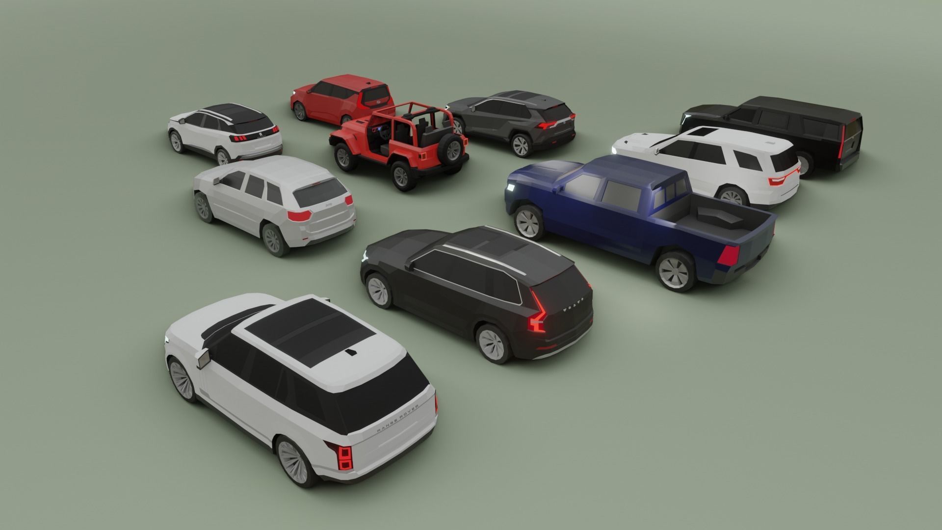 3D model low-poly SUV pack - 10 SUV VR / AR / low-poly | CGTrader