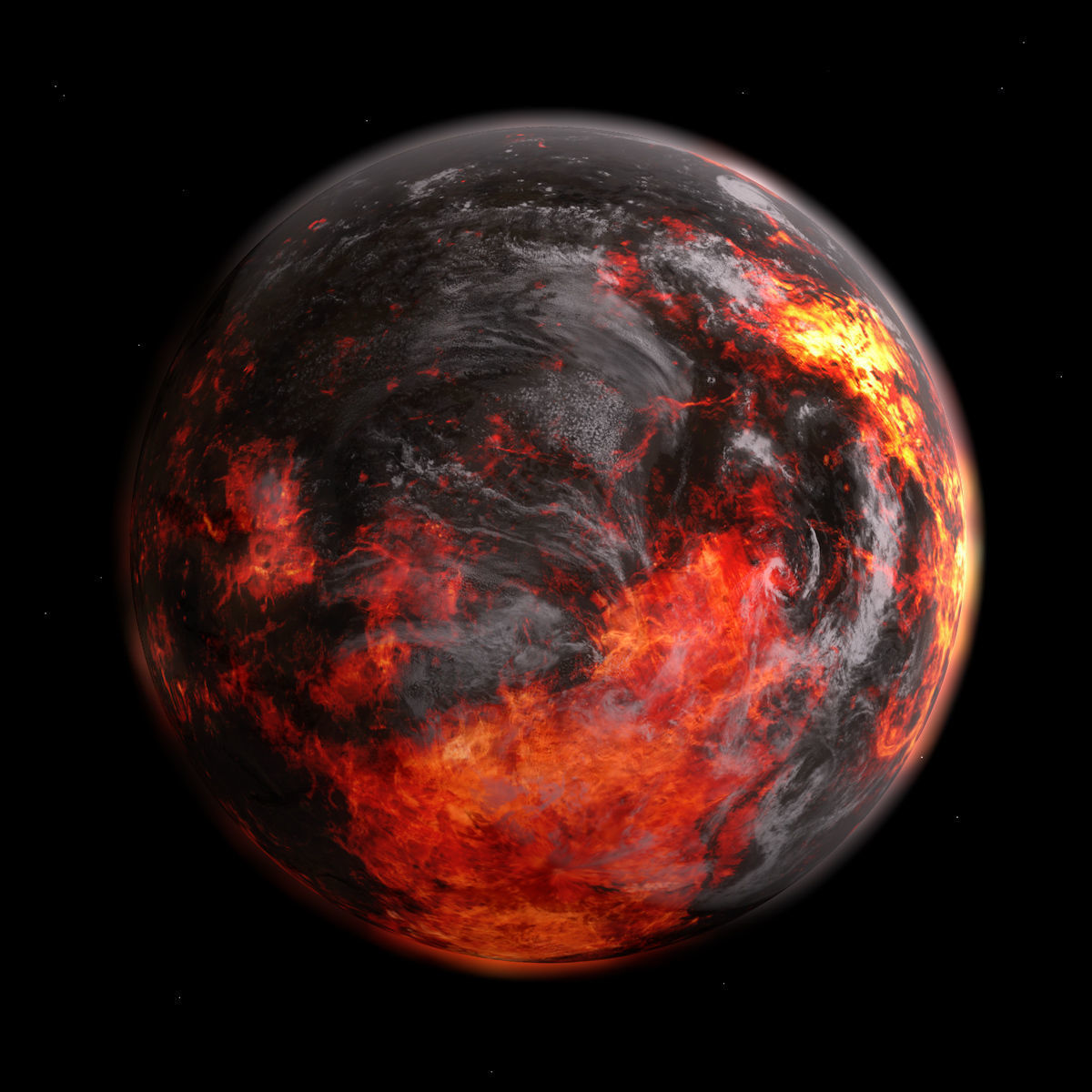 3D model Lava Planet - Mustafar - Alien Planet 8k VR / AR / low-poly ...