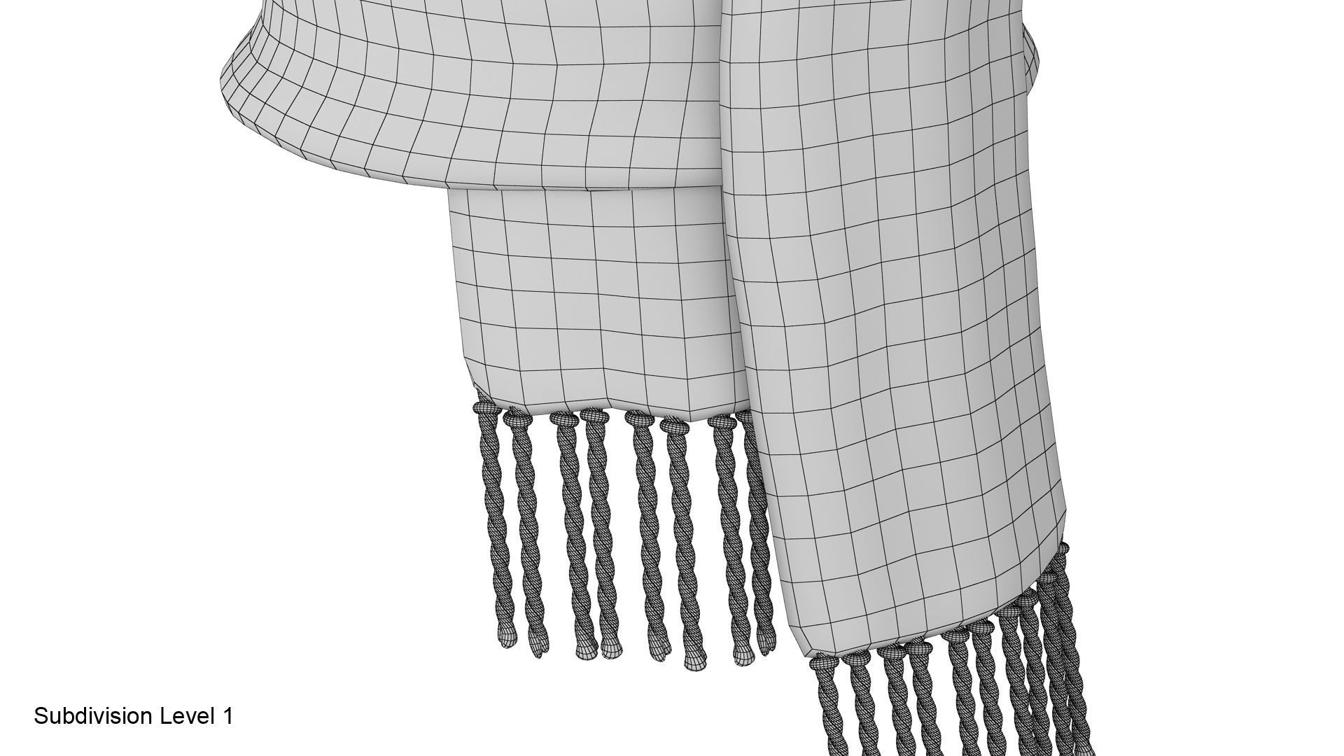 Knitted wool scarf 3D model | CGTrader
