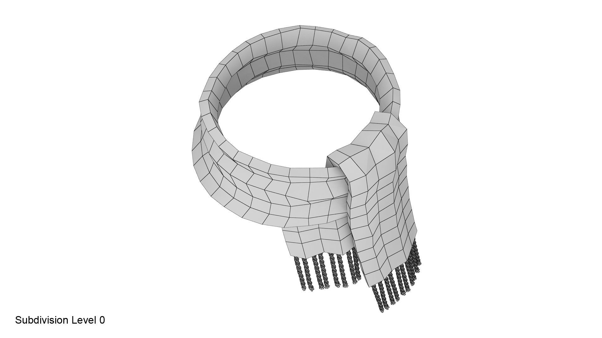 Knitted wool scarf 3D model | CGTrader