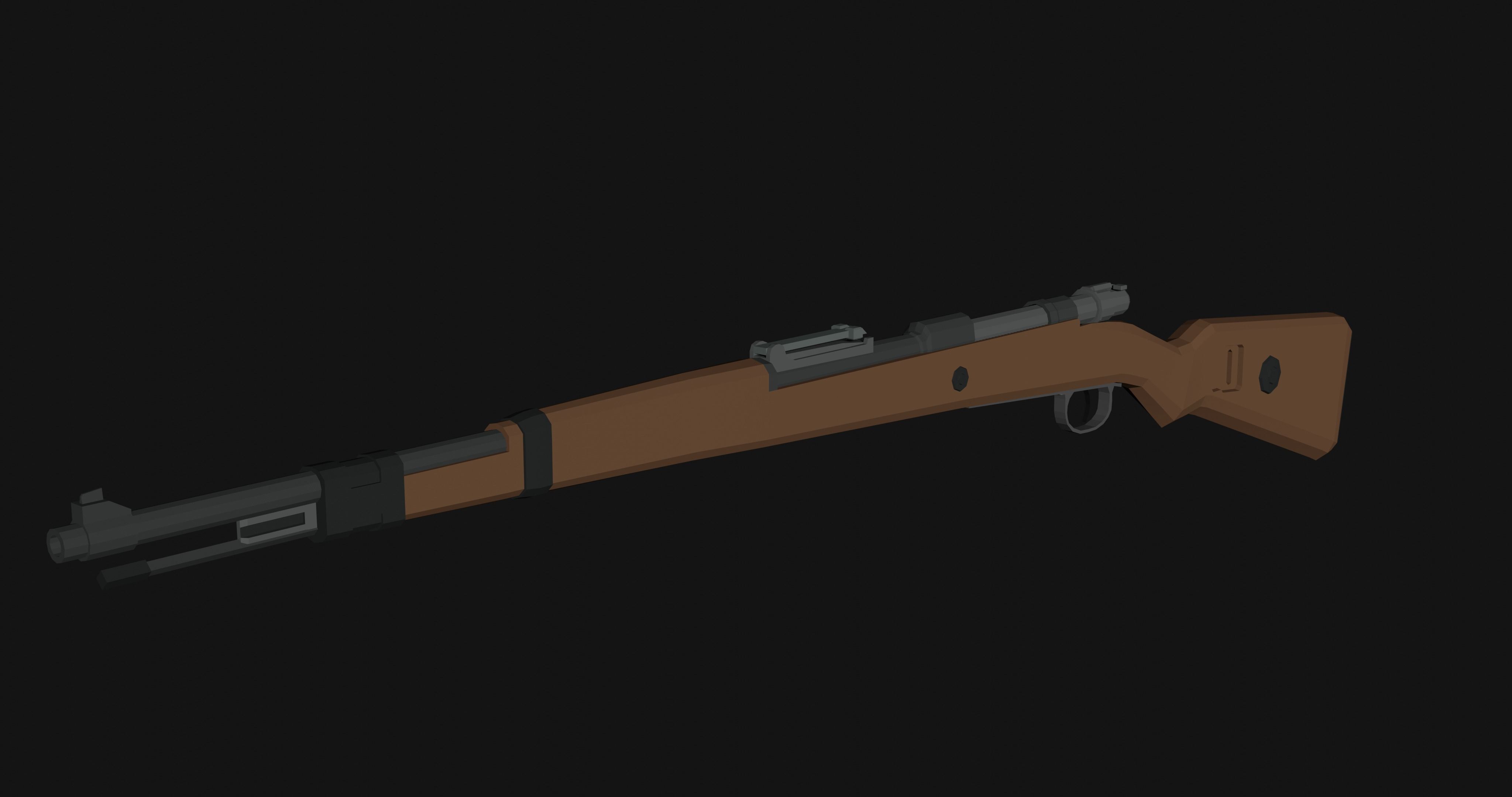 3D model Mauser 98k German WW2 Low Poly isometric VR / AR / low-poly ...