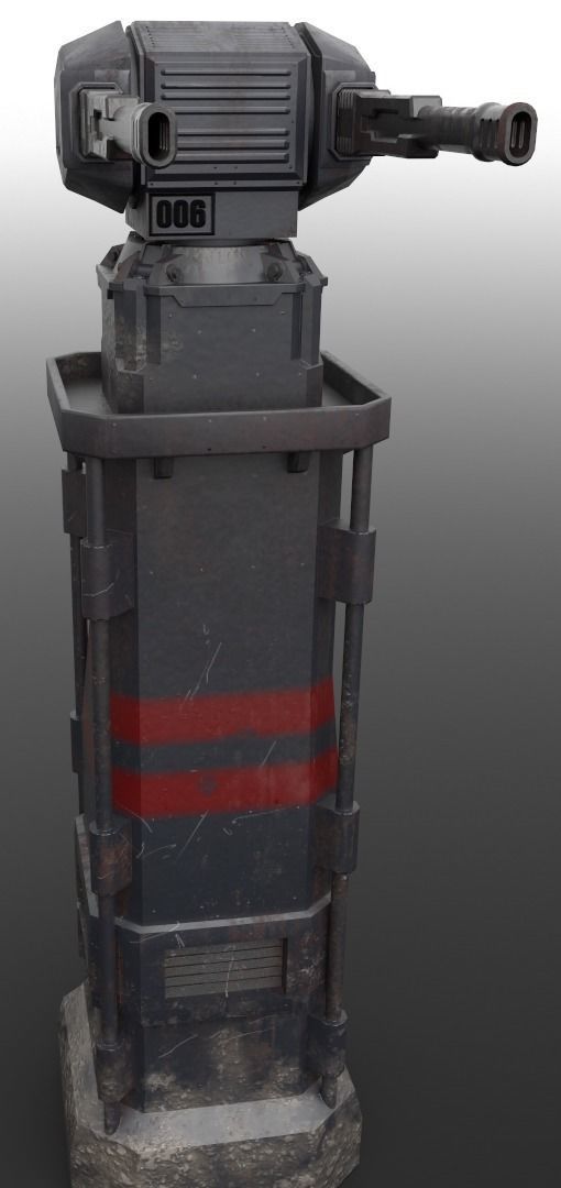 DCA antiaircraft tower or space tower free VR / AR / low-poly 3D model ...