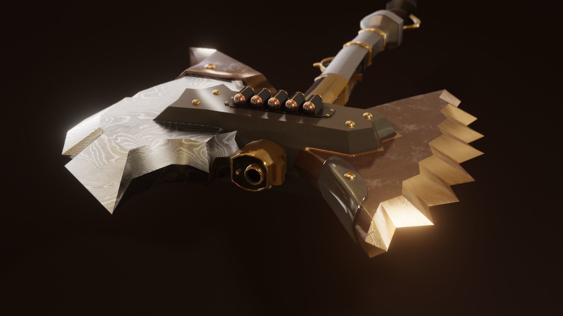 3D model Gun Axe VR / AR / low-poly | CGTrader