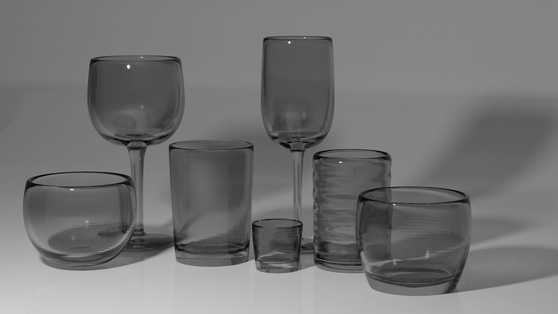 Basic Glass Pack free 3D model rigged | CGTrader
