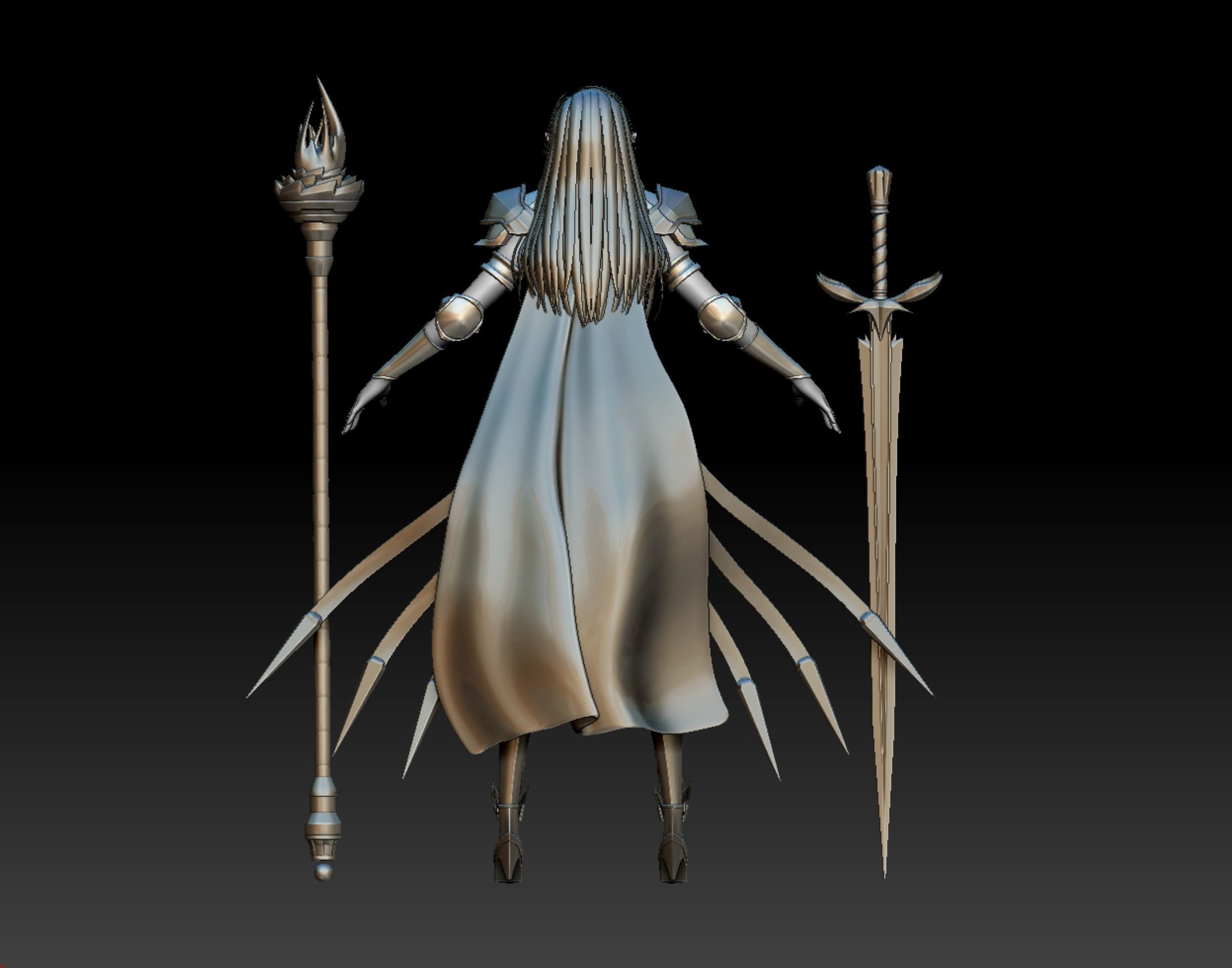 Elf Swordmaster and Wizard with Weapons free 3D model | CGTrader
