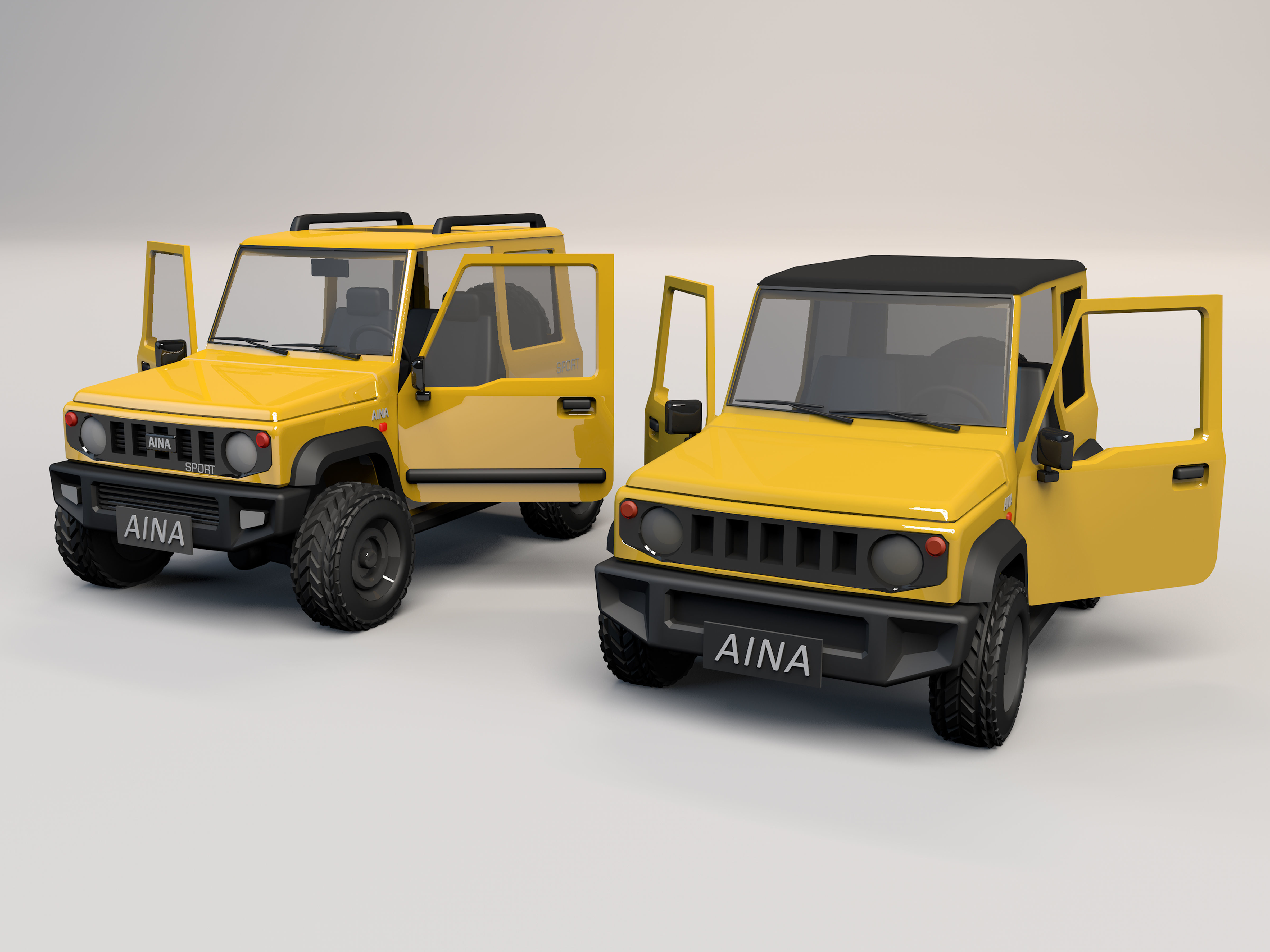 3D model Rigged 3 Off road SUV car models VR / AR / low-poly | CGTrader
