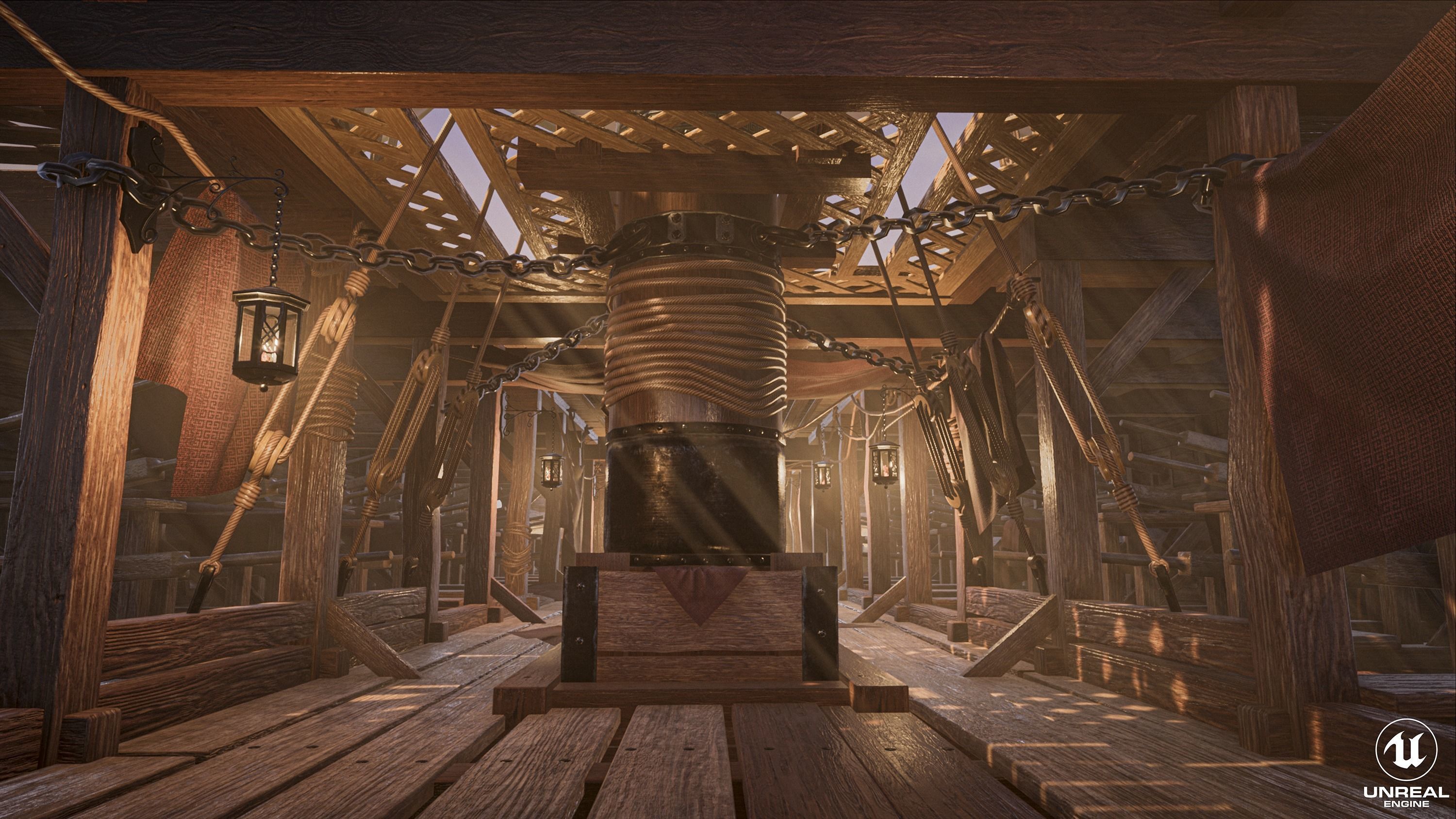 3D model High Quality Antique Trireme Ship with interior VR / AR / low ...