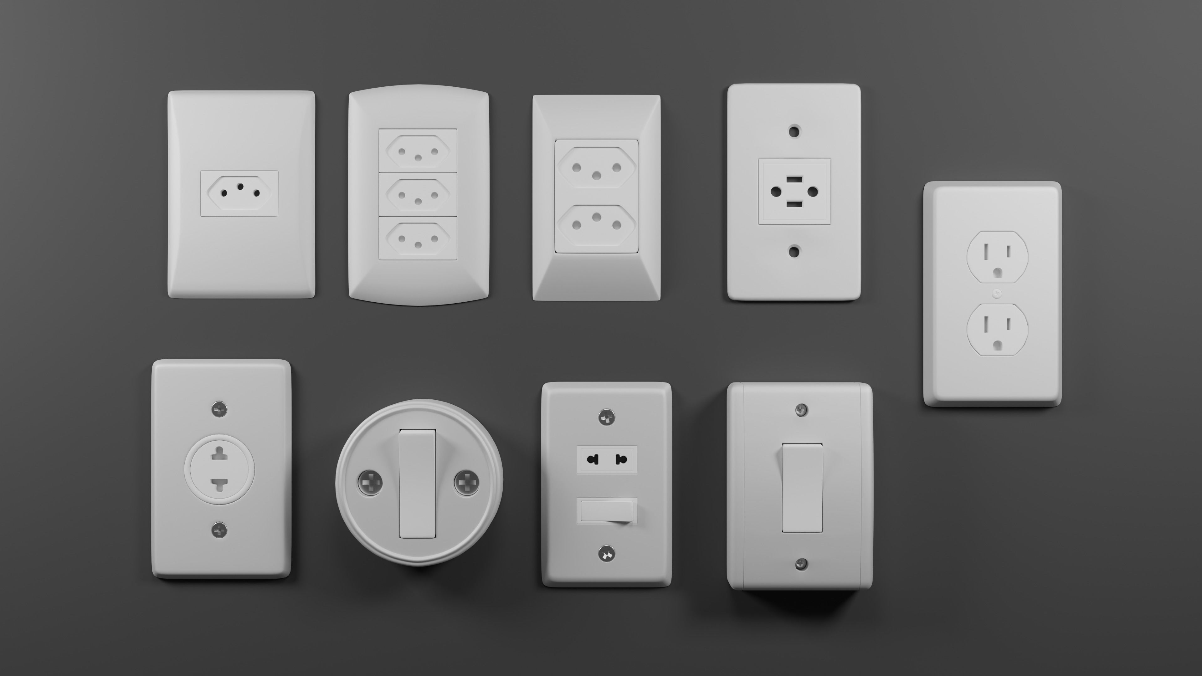 sockets group of electrical 3D model | CGTrader