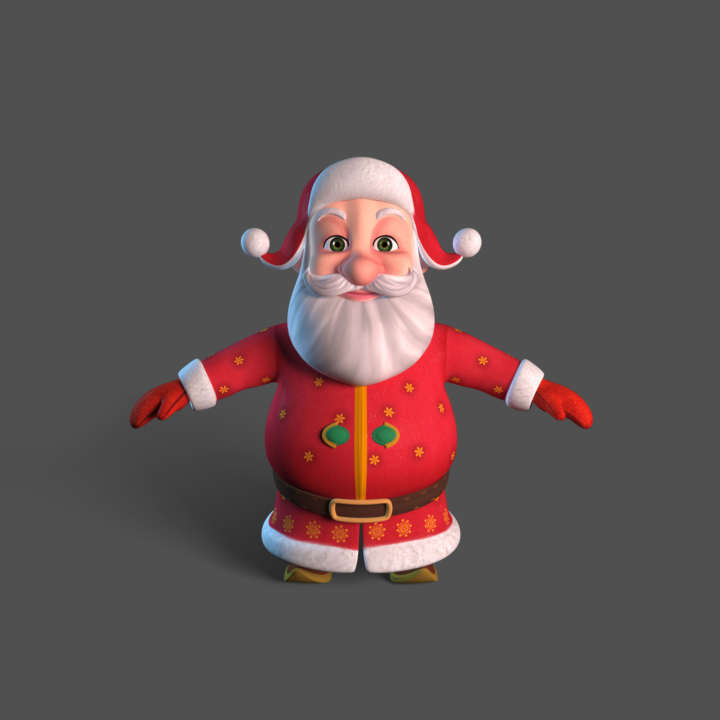 3D model Cartoon Santa Claus 3D Model VR / AR / low-poly | CGTrader