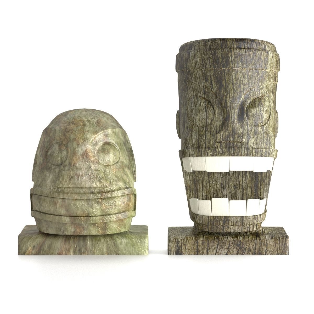 TIKIS two tiki statues 3D model | CGTrader