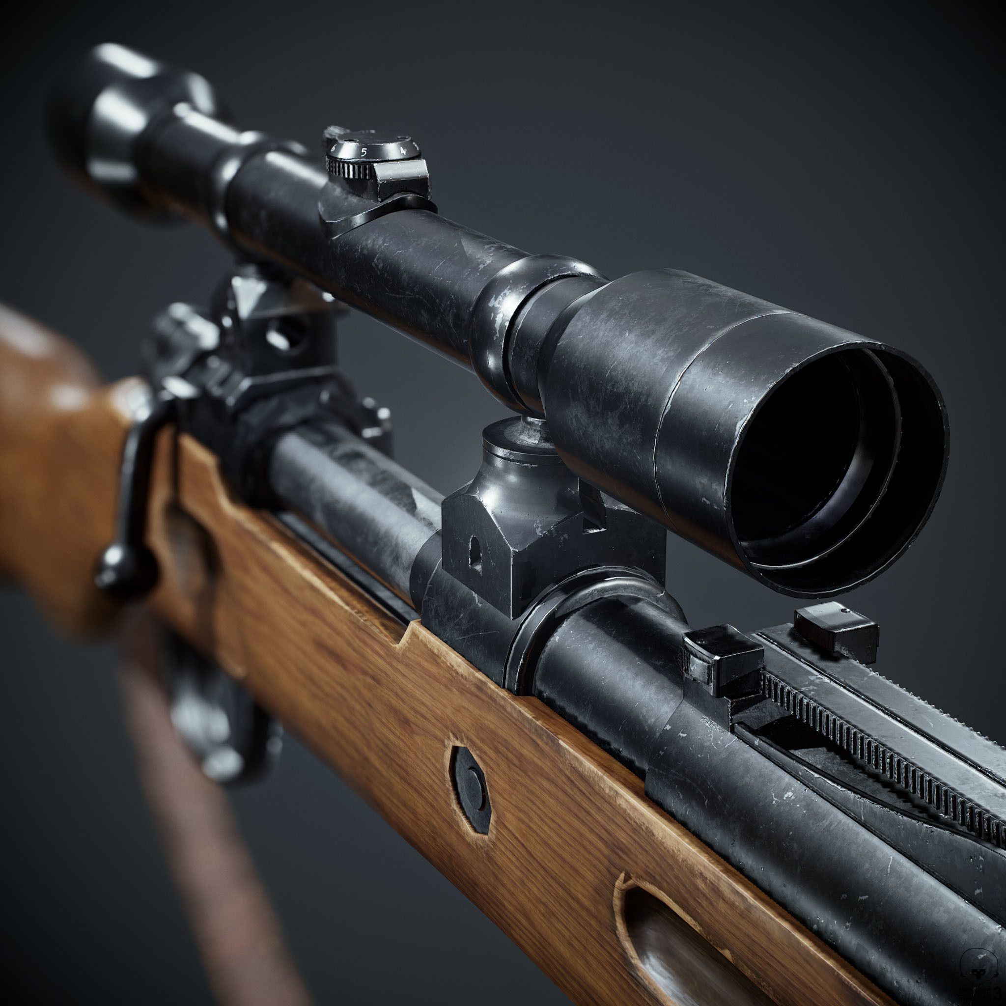 3D model PBR Kar98 k Sniper Rifle Low-poly 3D model VR / AR / low-poly ...