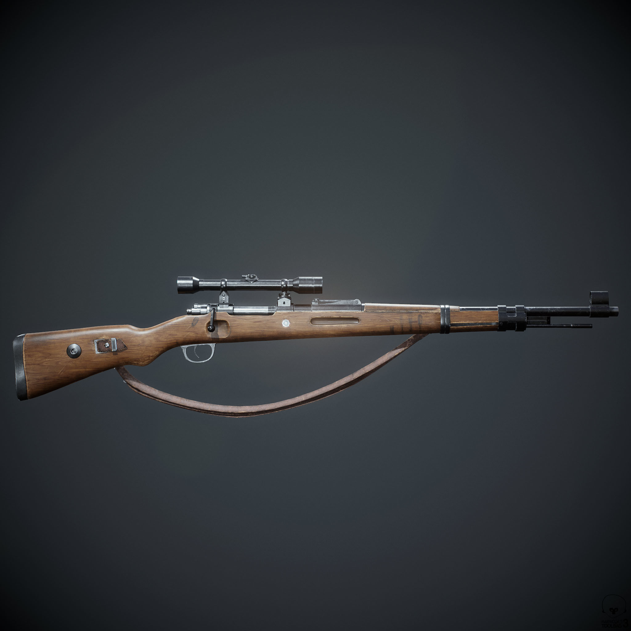 3D model PBR Kar98 k Sniper Rifle Low-poly 3D model VR / AR / low-poly ...
