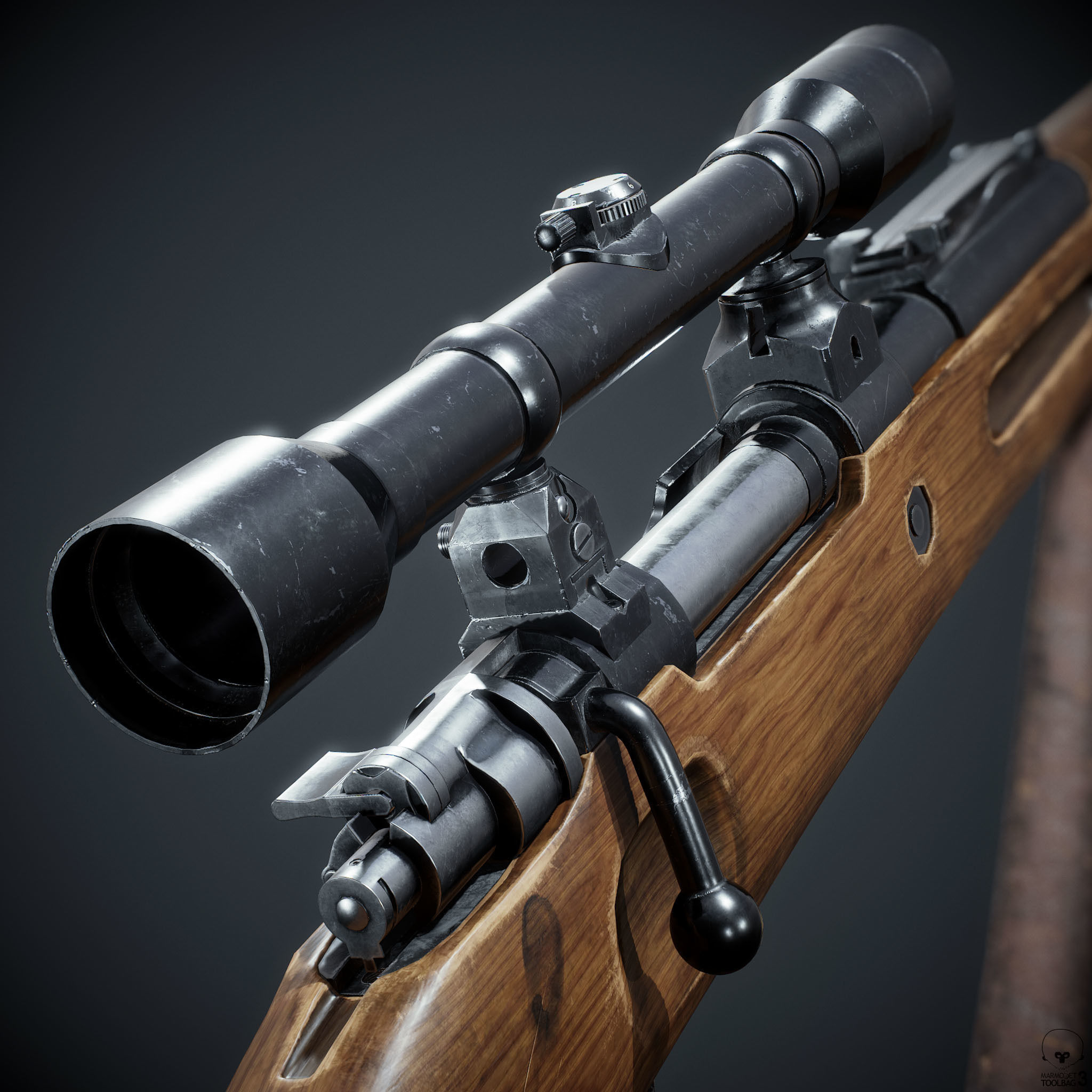 3D model PBR Kar98 k Sniper Rifle Low-poly 3D model VR / AR / low-poly ...