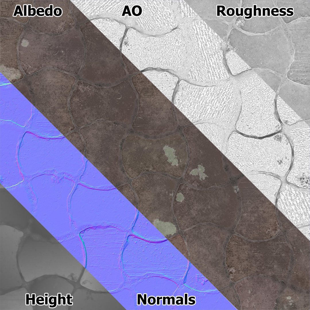 Texture Sidewalk stone ball VR / AR / low-poly | CGTrader