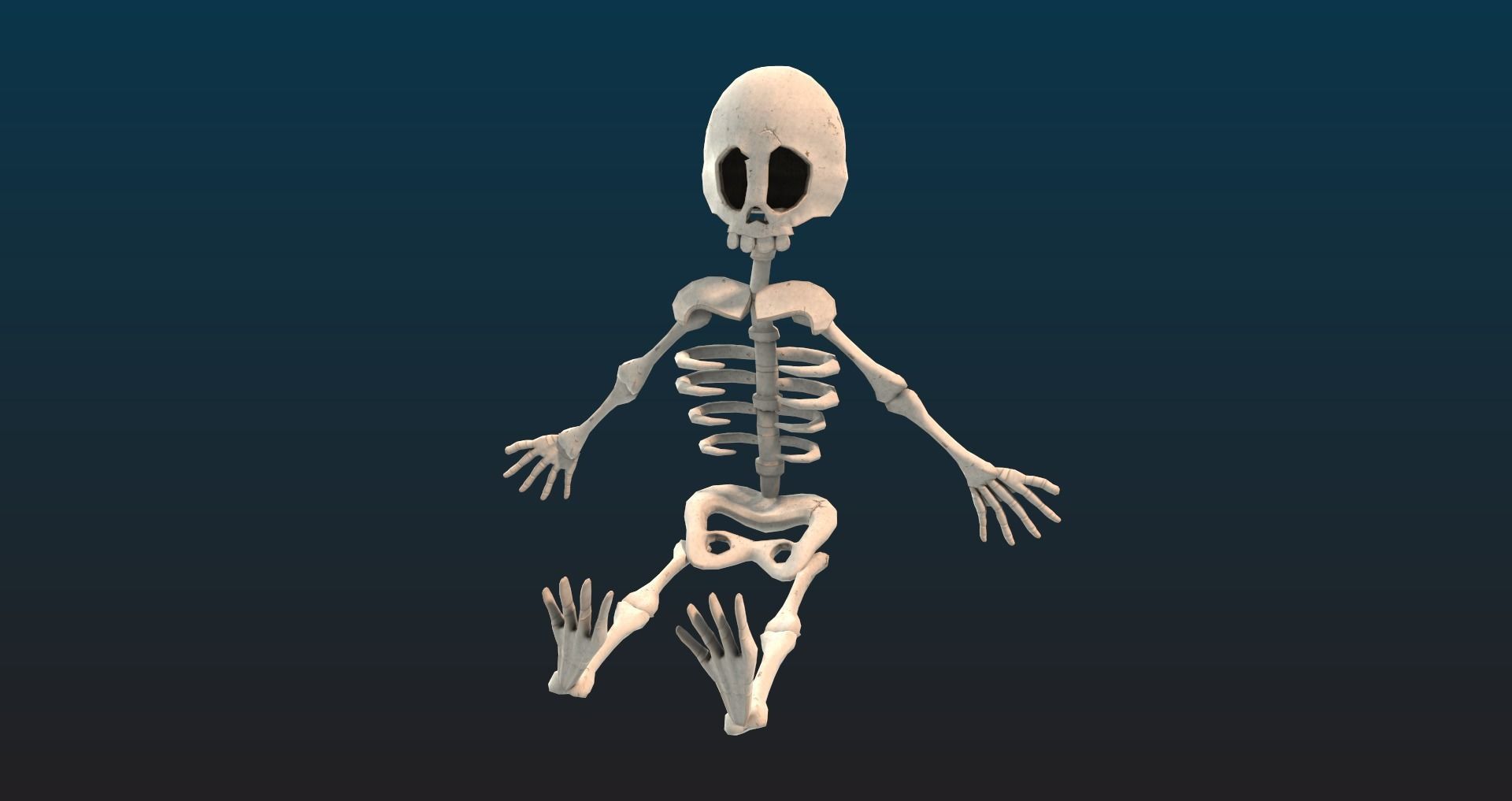 3d Model Cartoon Style Skeleton For Games Vr Ar Low Poly Cgtrader
