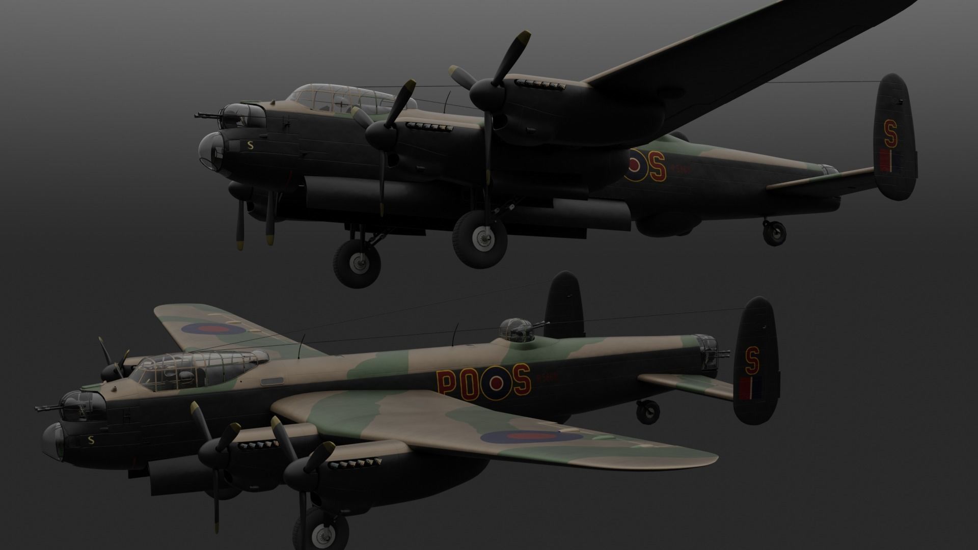Avro Lancaster B mk1 3D model animated rigged | CGTrader