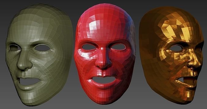 3D model Male mask VR / AR / low-poly | CGTrader