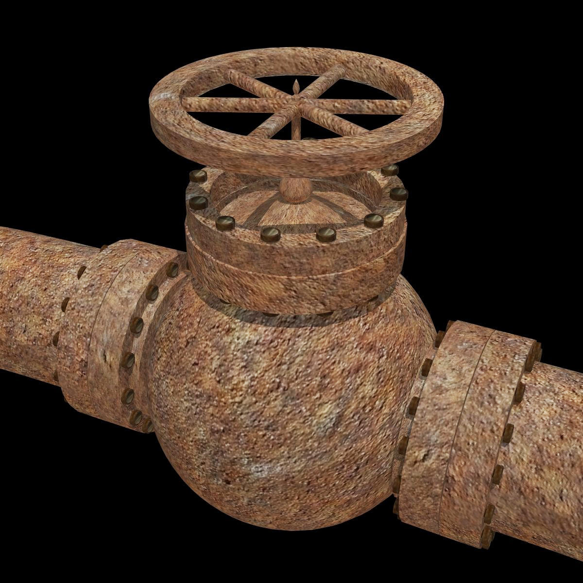 3D model RUsted Connection Of Pipes VR / AR / low-poly | CGTrader