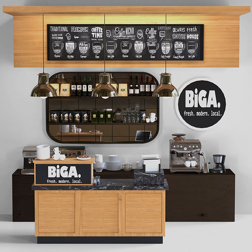 Small cafe 3D model | CGTrader