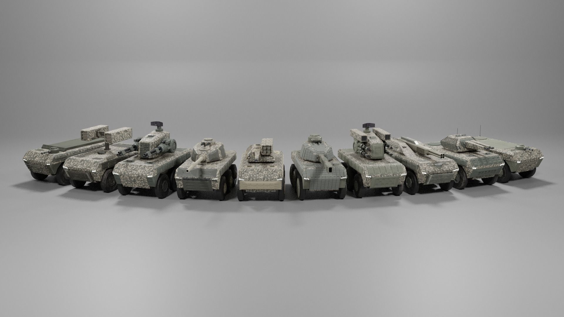 Low-Poly Armored Vehicles Pack free VR / AR / low-poly 3D model rigged ...