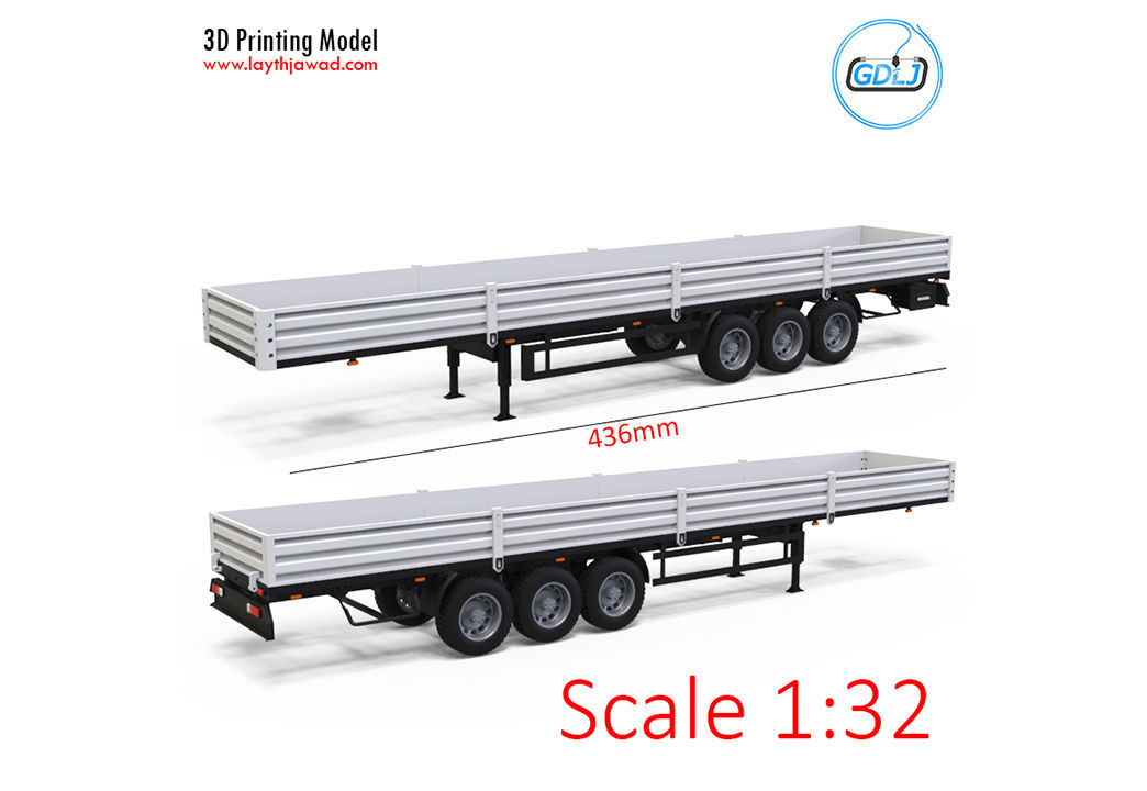 3D printable model Trailer 1-32 Scale | CGTrader